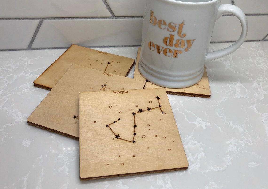 Constellation Coasters Set of 4 // Astrology Signs // | Etsy