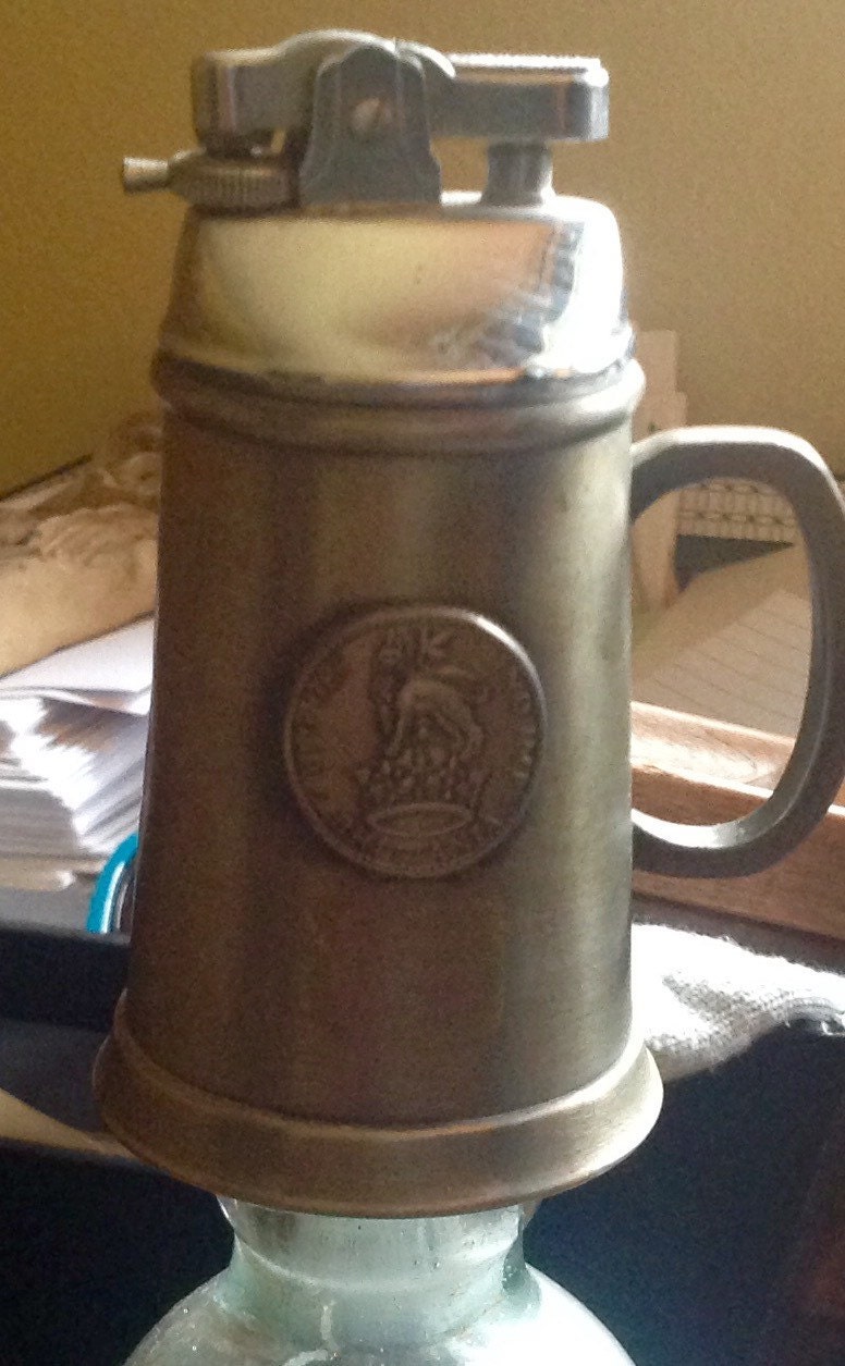 Tobacciana Vintage STEIN Shaped TABLE LIGHTER Featuring A Embossed ...