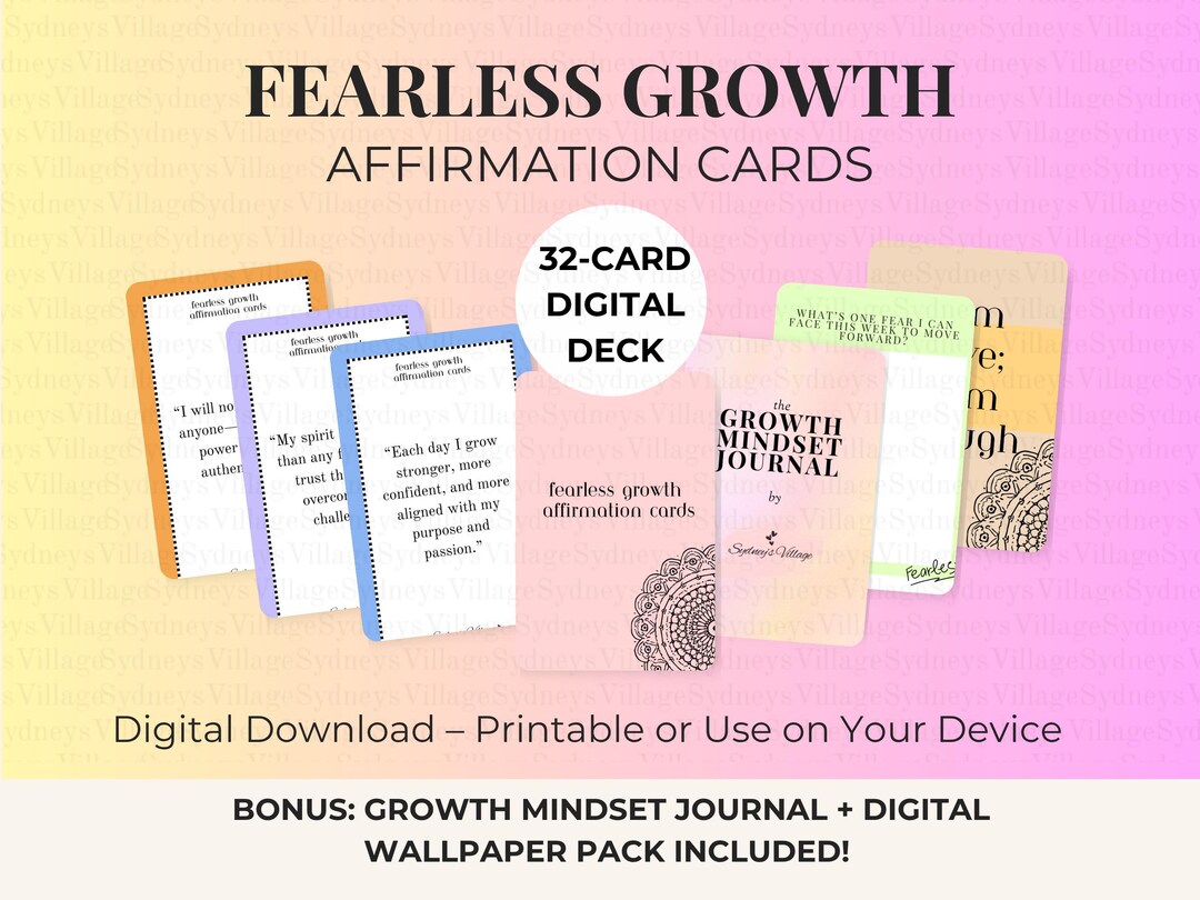 Fearless Growth Affirmation Cards – Confidence & Growth (mindfulness ...