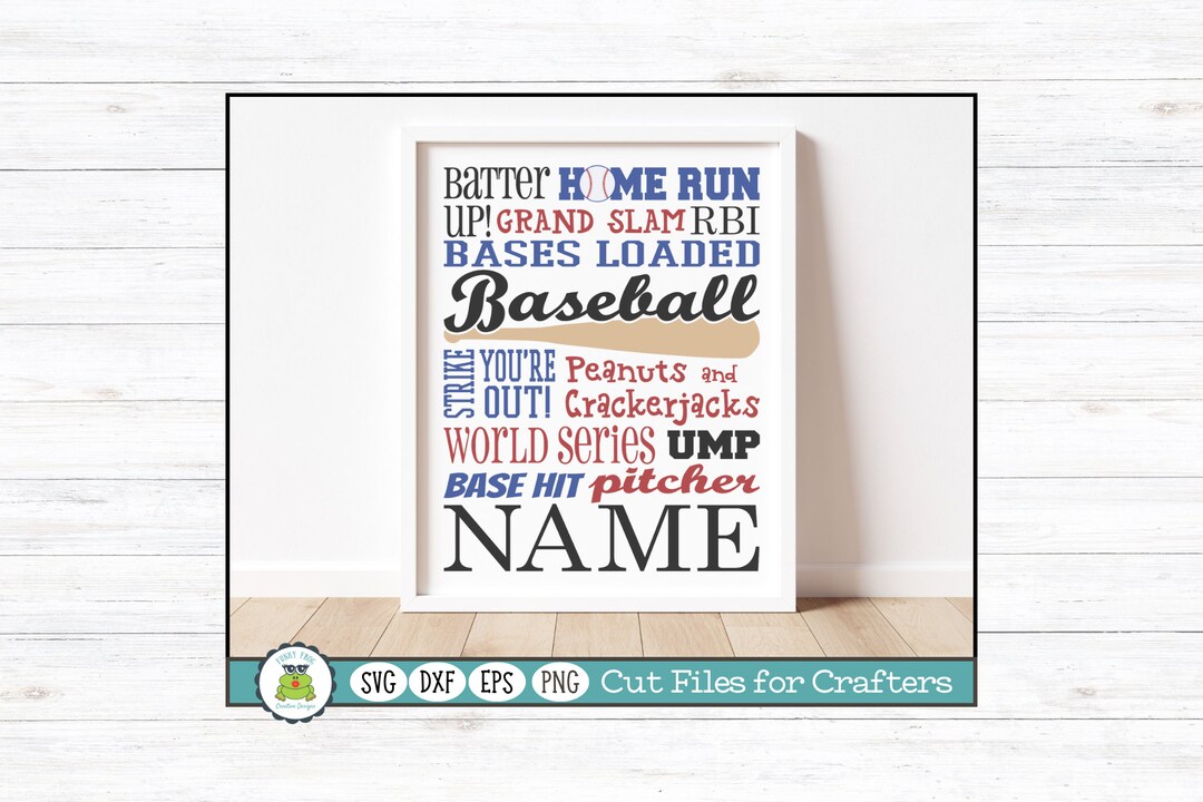 Baseball Subway Art, SVG Cut File for Crafters, PNG Printable Wall Art ...