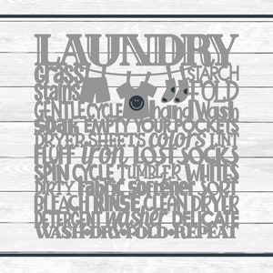 Laundry Word Art SVG Laser Cut Ready File SVG Vector File for - Etsy
