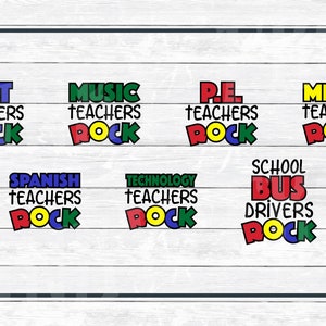 Teachers Rock Design Bundle - School SVG Cut Files - Etsy