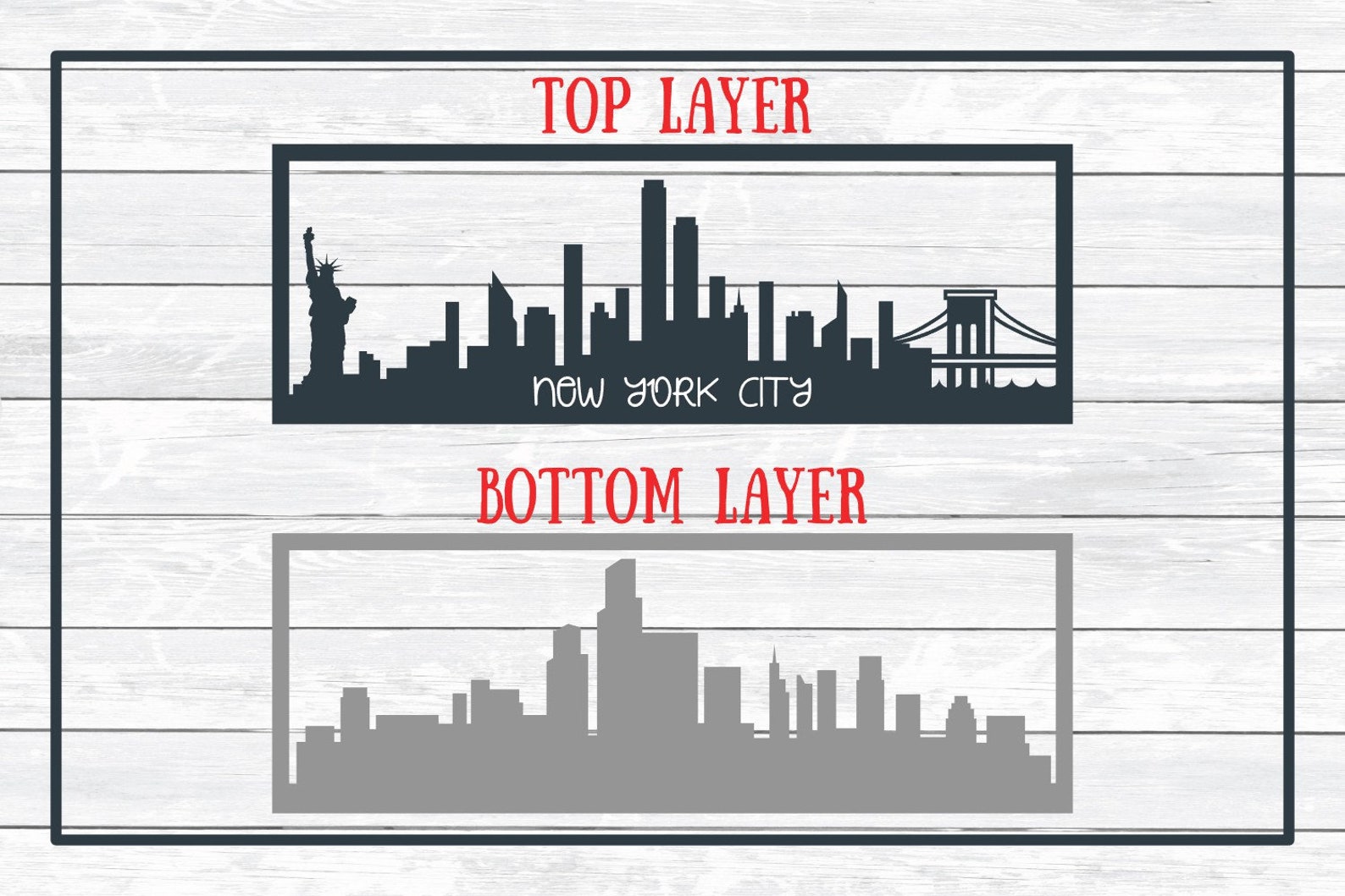New York City Layered Skyline SVG Cut File for Crafters - Etsy