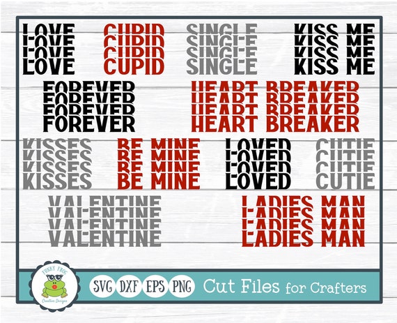 Valentine Stacked Word Bundle SVG Cut Files for Crafters | Etsy