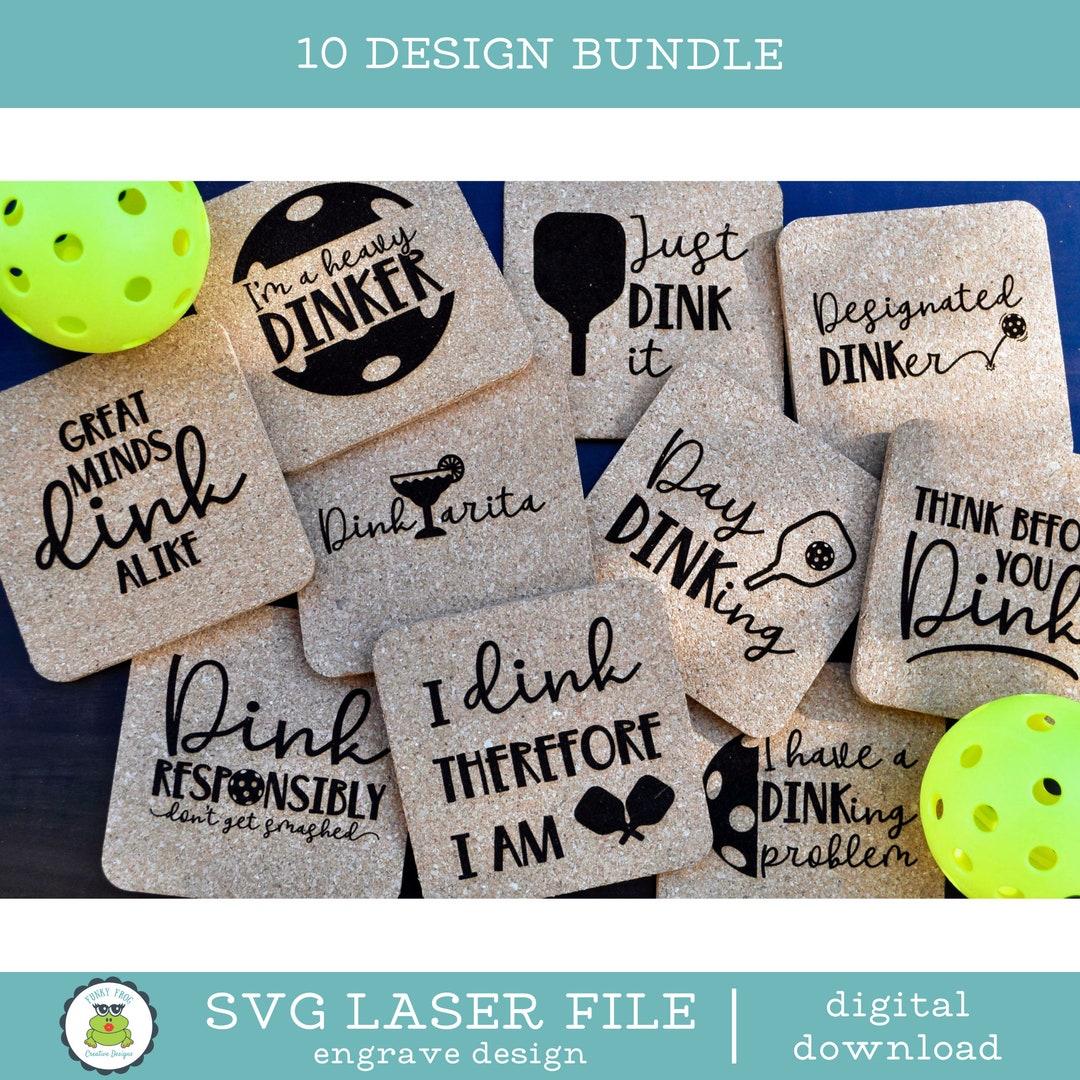 Pickleball Dinking Puns SVG Laser File | Coaster Design Bundle (digital ...