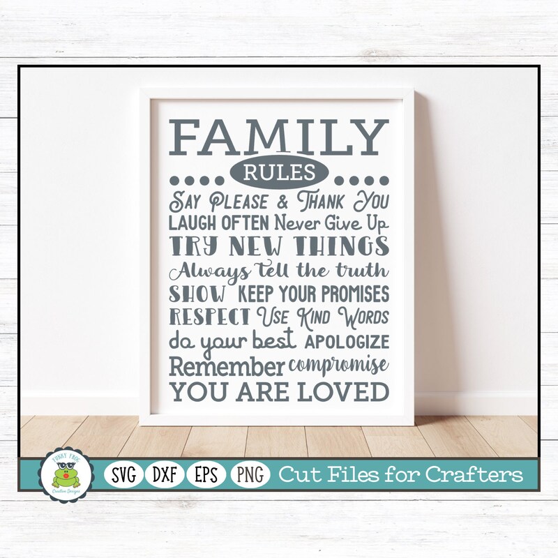Family Rules Svg - Etsy