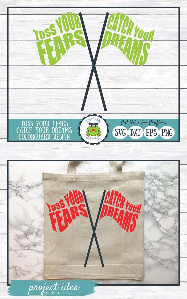 Toss Your Fears Catch Your Dreams Color Guard SVG Cut File | Etsy
