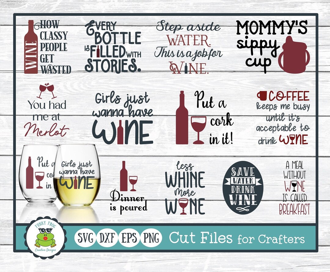 Wine Design Bundle, SVG Cut Files for Crafters - Etsy