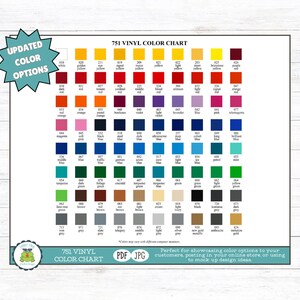 Vinyl Color Options Chart for Store Owners, Color Mockups, Oracal 631 ...