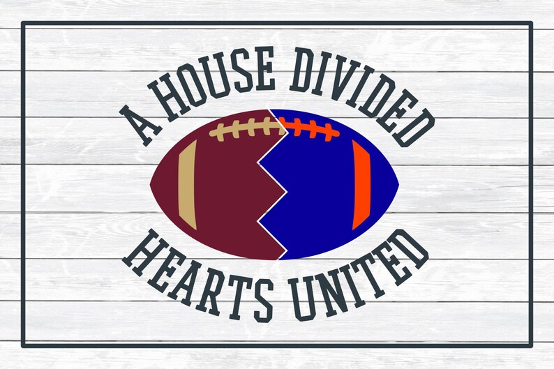 A House Divided Hearts United - Football SVG Cut File for Crafters - Etsy