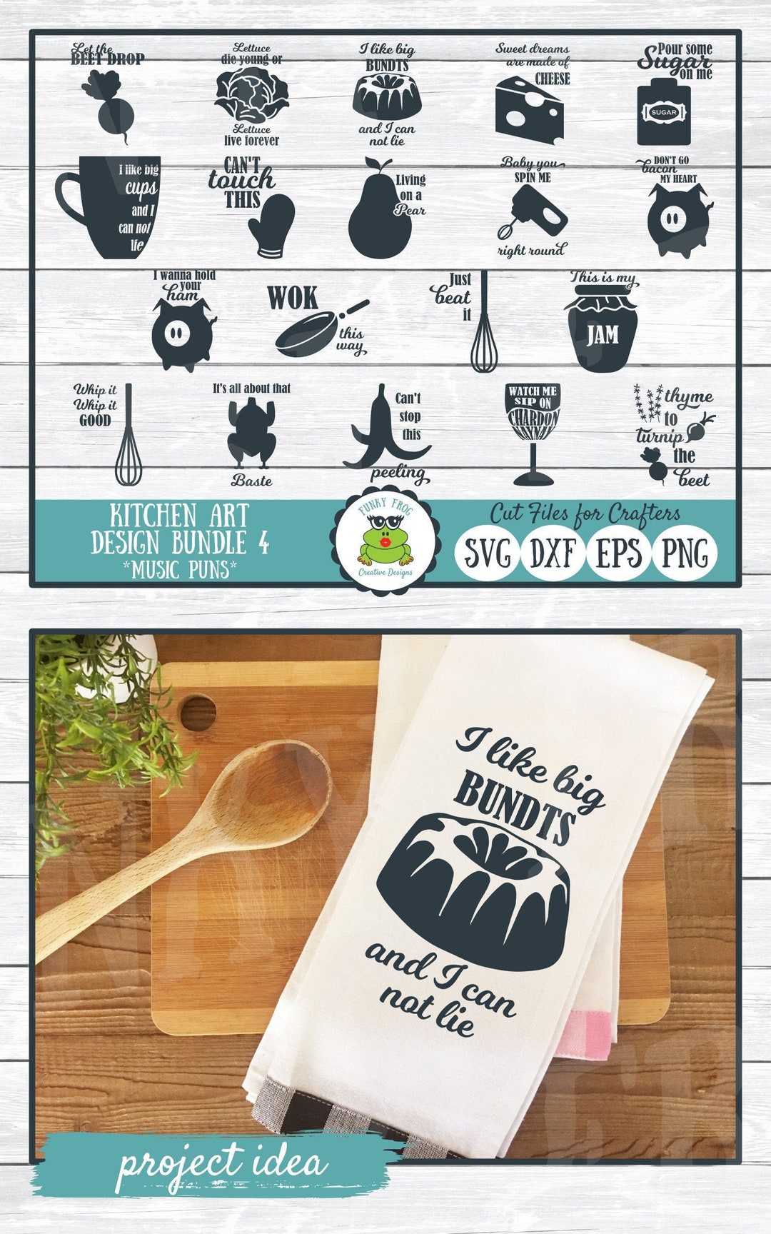 Kitchen Art Design Bundle 4, Music Puns, SVG Cut Files for Crafters - Etsy