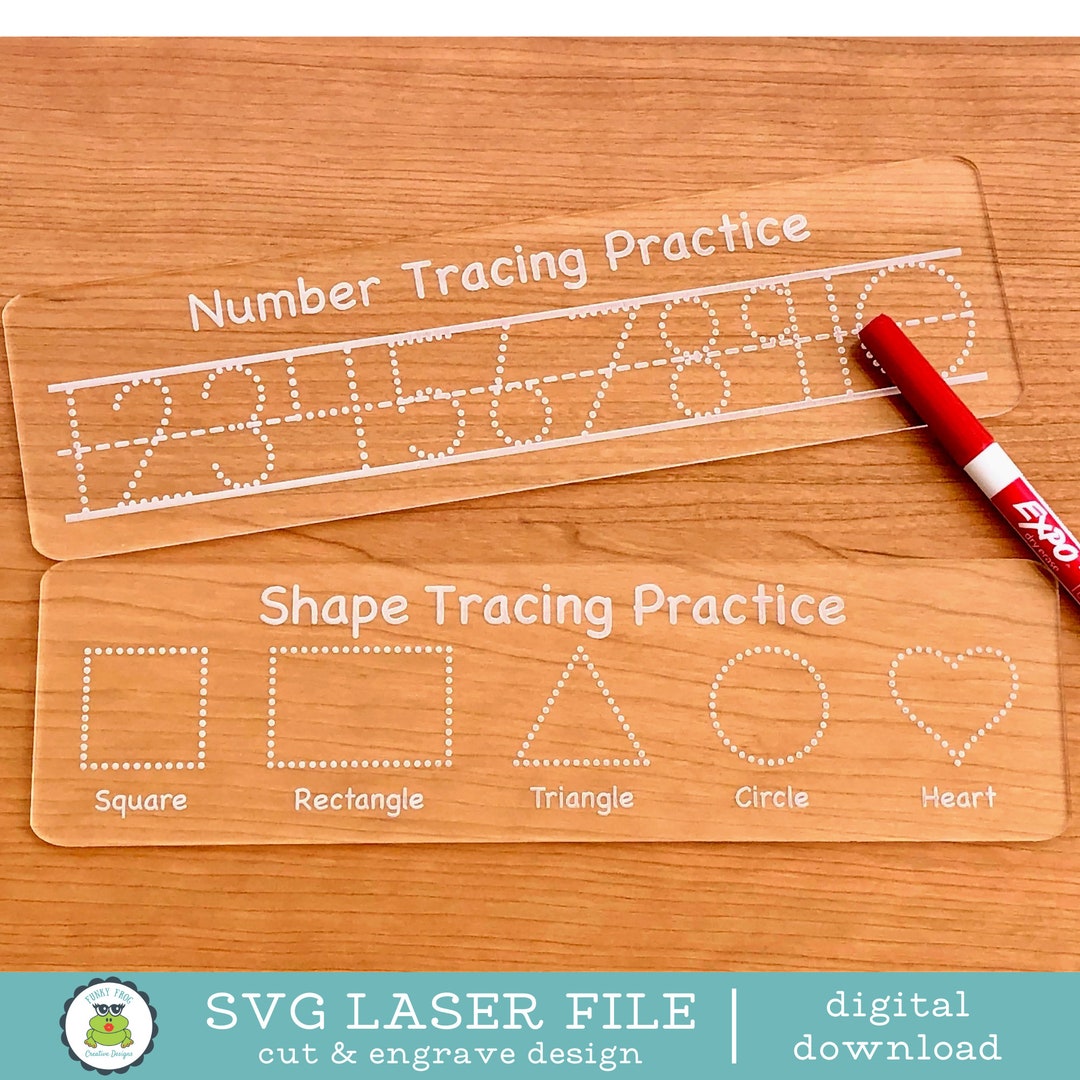 SVG Numbers and Shapes Tracing Laser Ready Files | Tracing Practice ...
