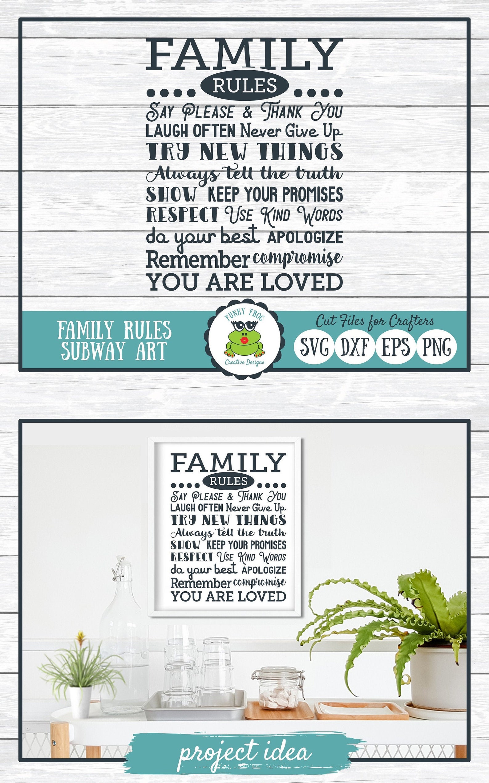 Family Rules Subway Art SVG Cut File for Crafters - Etsy
