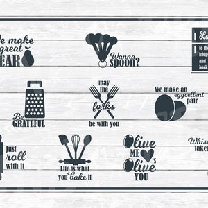 Kitchen Art Mega Design Bundle, Kitchen Puns, SVG Cut Files for ...