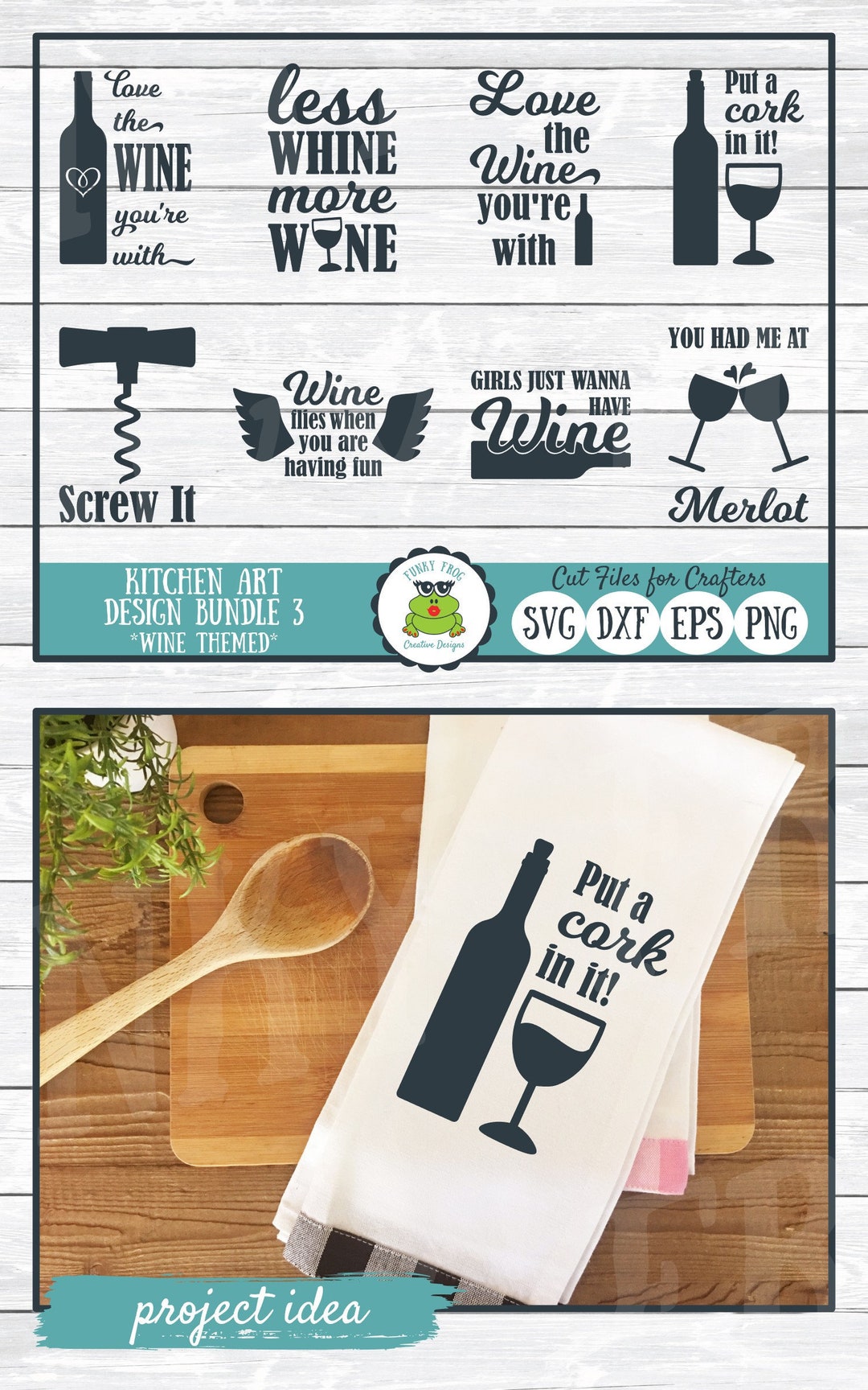 Kitchen Art Design Bundle 3, Wine Puns, SVG Cut Files for Crafters - Etsy