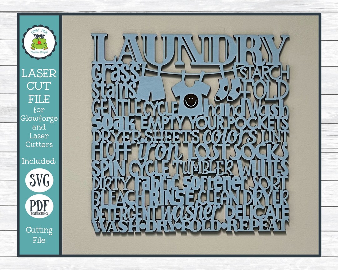 Laundry Word Art SVG Laser Cut Ready File SVG Vector File for - Etsy