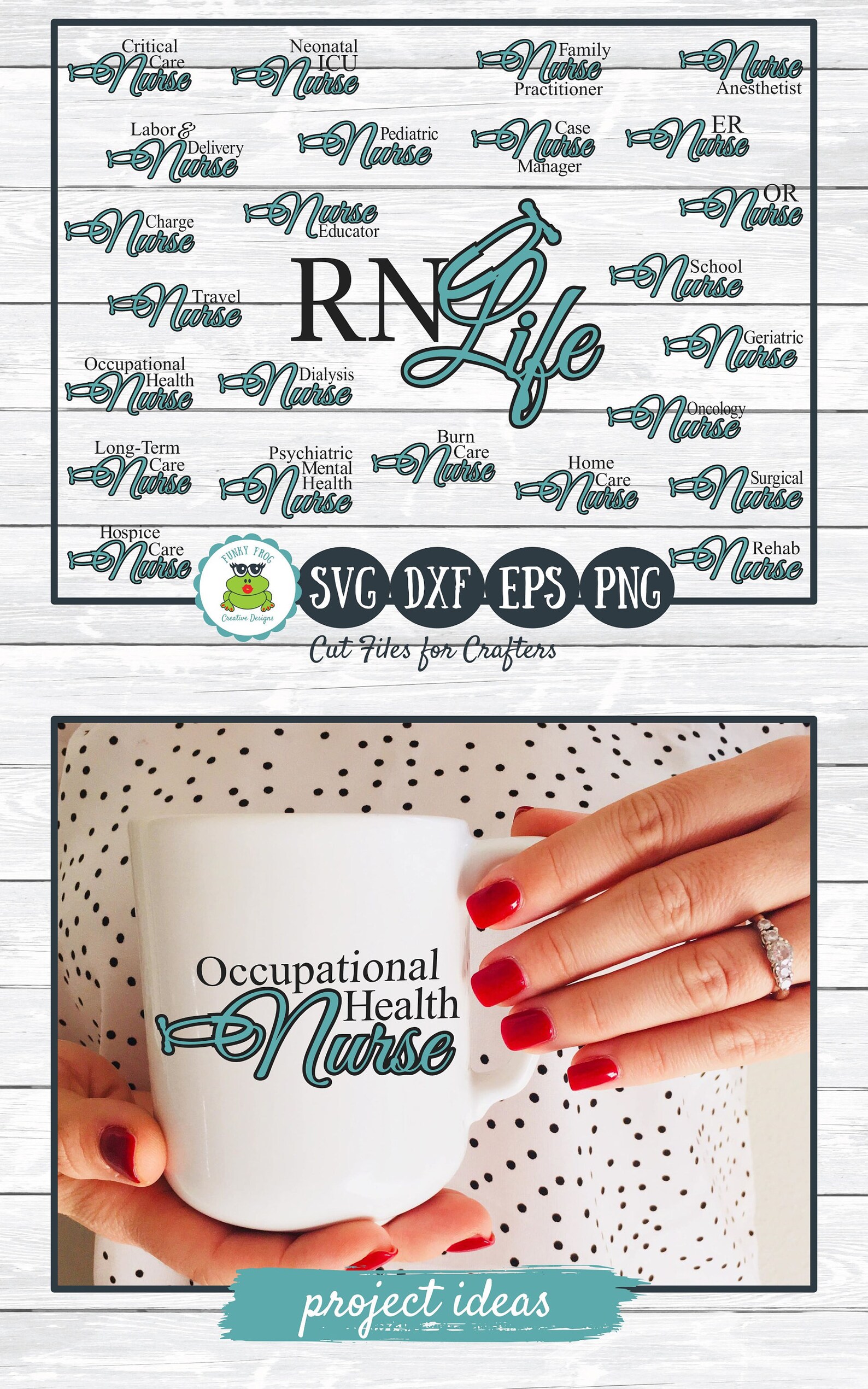 Nursing Titles Types of Nurses Design Bundle SVG Cut Files - Etsy