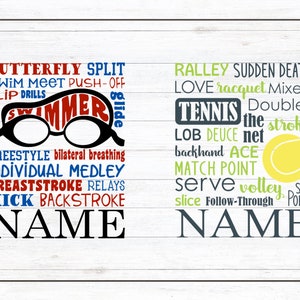 Sports Subway Art Design Bundle SVG Cut Files for Crafters, PNG ...