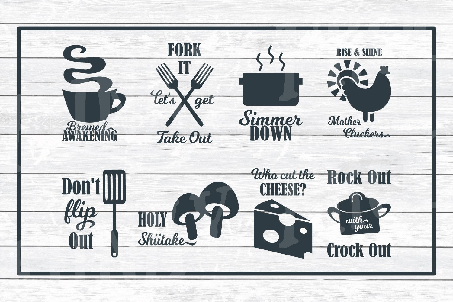 Kitchen Art Mega Design Bundle, Kitchen Puns, SVG Cut Files for ...