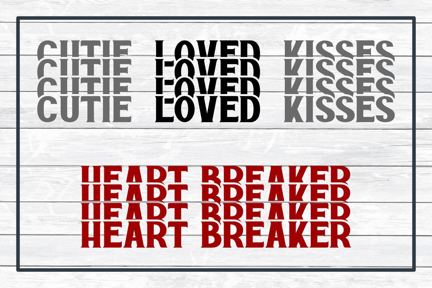 Valentine Stacked Word Bundle SVG Cut Files for Crafters | Etsy