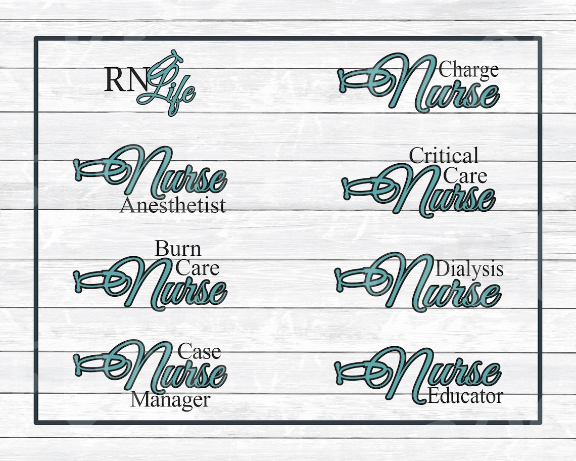 Nursing Titles Types of Nurses Design Bundle SVG Cut Files - Etsy