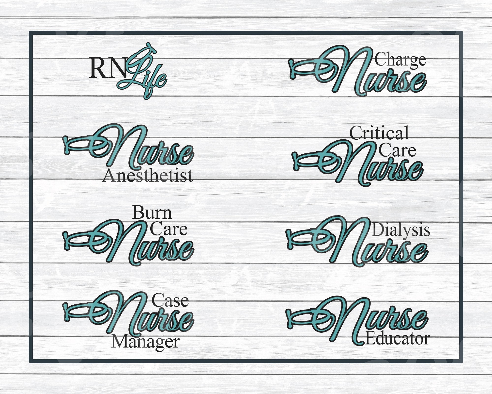 Nursing Titles Types of Nurses Design Bundle SVG Cut Files - Etsy