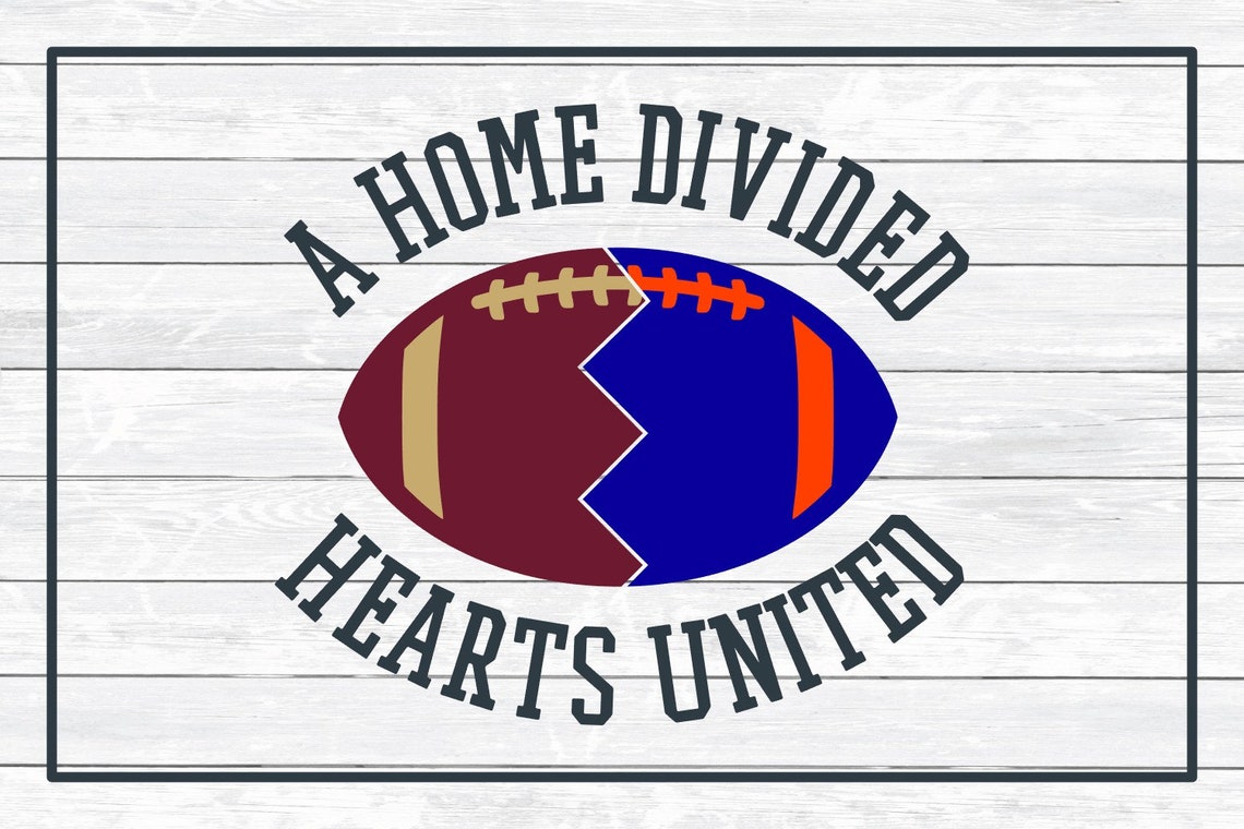 A House Divided Hearts United - Football SVG Cut File for Crafters - Etsy