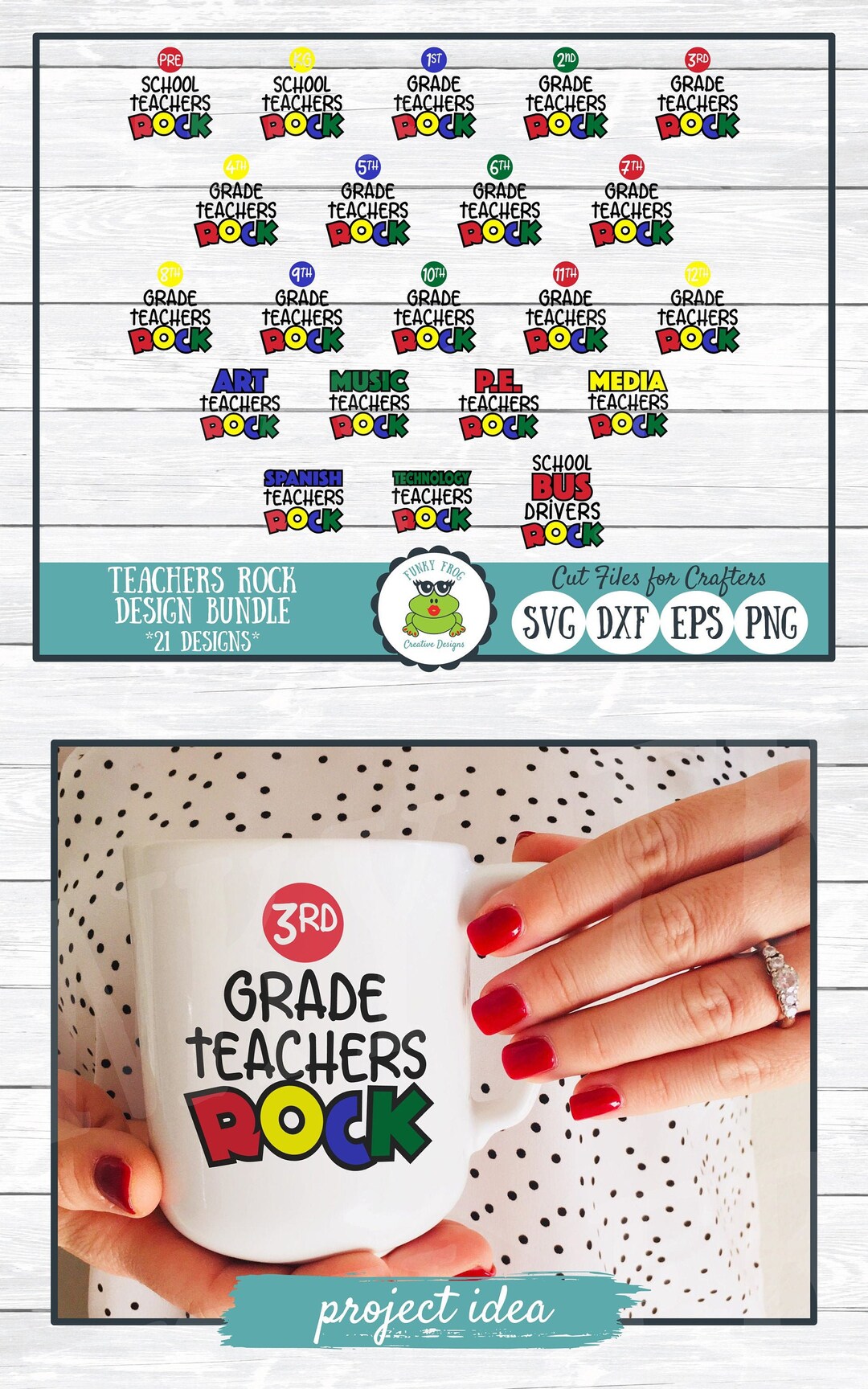 Teachers Rock Design Bundle - School SVG Cut Files - Etsy