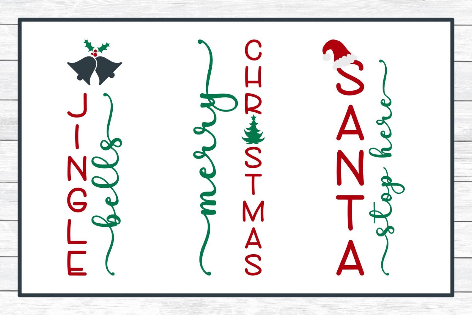 Holiday Vertical Sign Design Bundle Christmas SVG Cut Files | Etsy