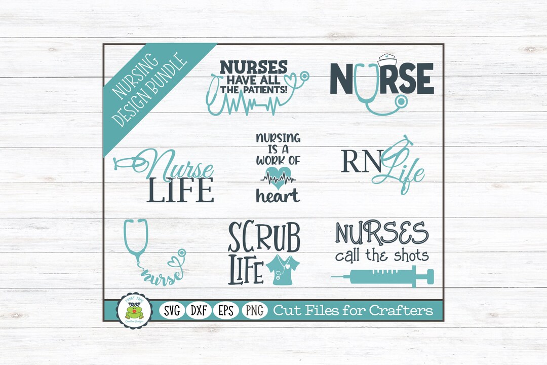 Nursing Design Bundle SVG Cut Files for Crafters - Etsy