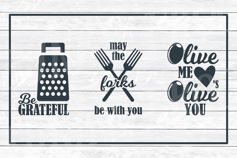 Kitchen Art Design Bundle 2 Pun SVG Cut Files for Crafters | Etsy