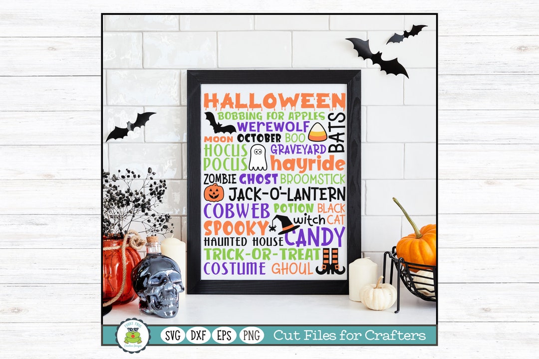 Halloween Subway Art, Printable Art, SVG Cut File for Crafters, PNG ...