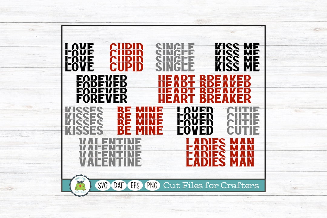 Valentine Stacked Word Bundle, SVG Cut Files for Crafters - Etsy