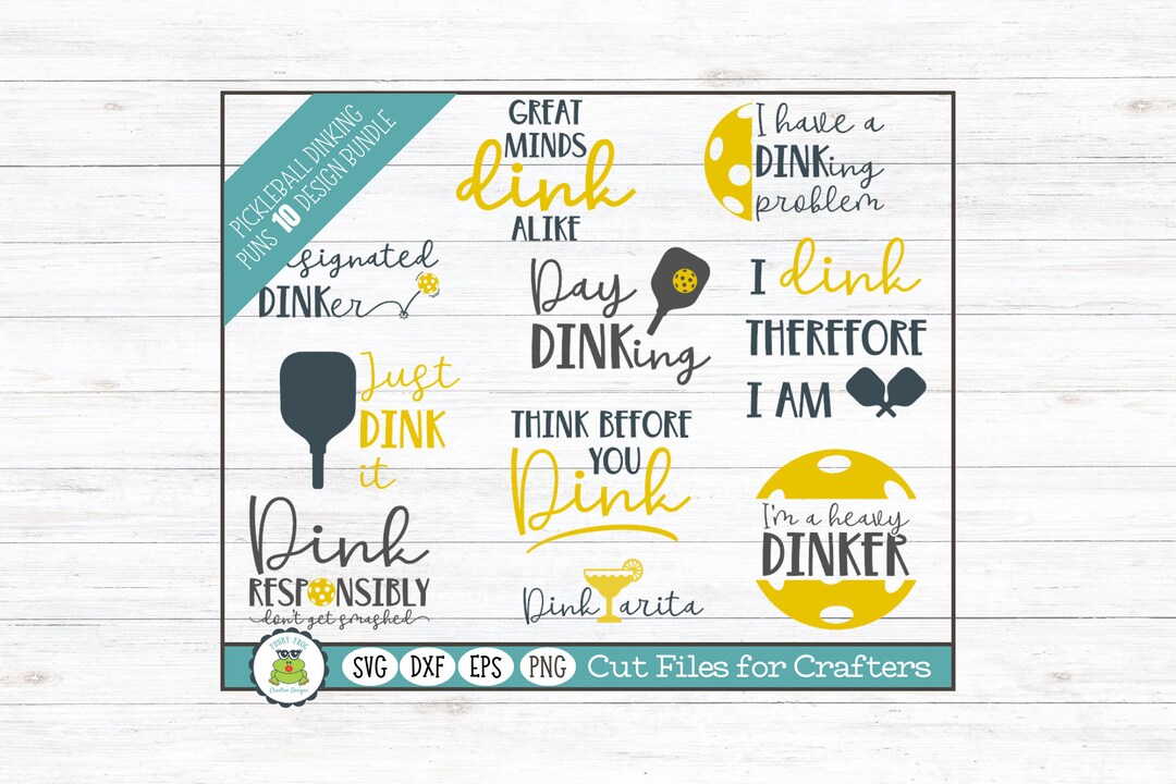 Pickleball Dinking Puns Bundle, SVG Cut Files for Crafters - Etsy