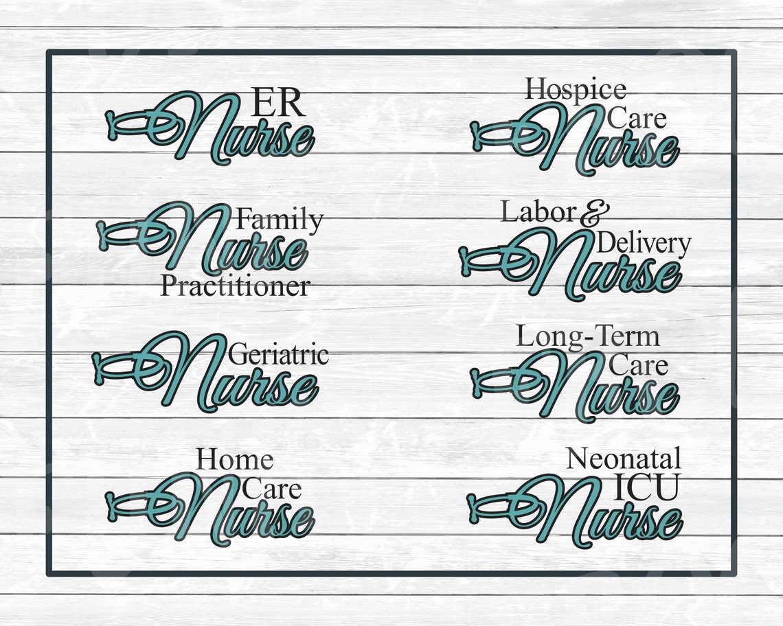 Nursing Titles Types of Nurses Design Bundle SVG Cut Files - Etsy