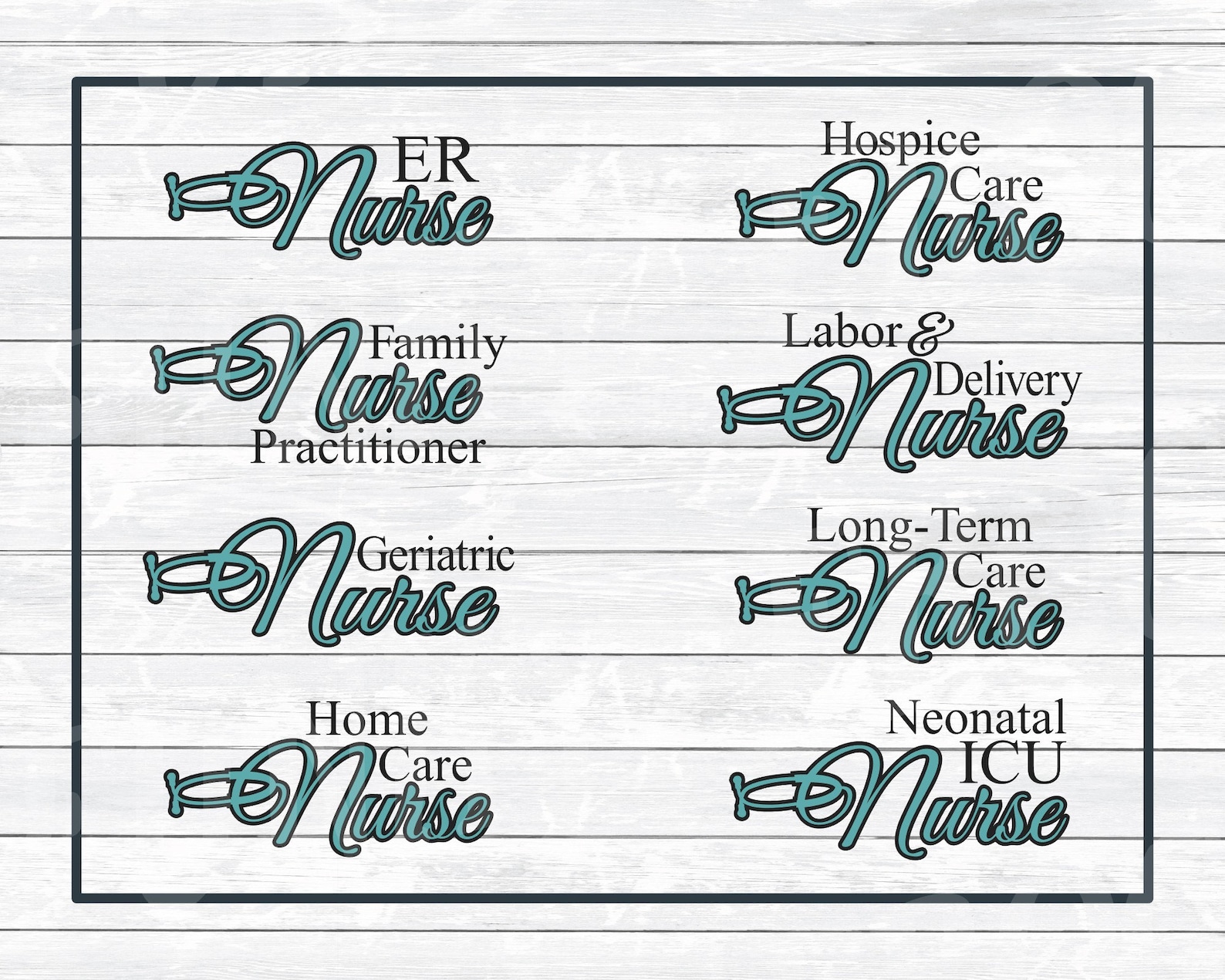Nursing Titles Types of Nurses Design Bundle SVG Cut Files - Etsy