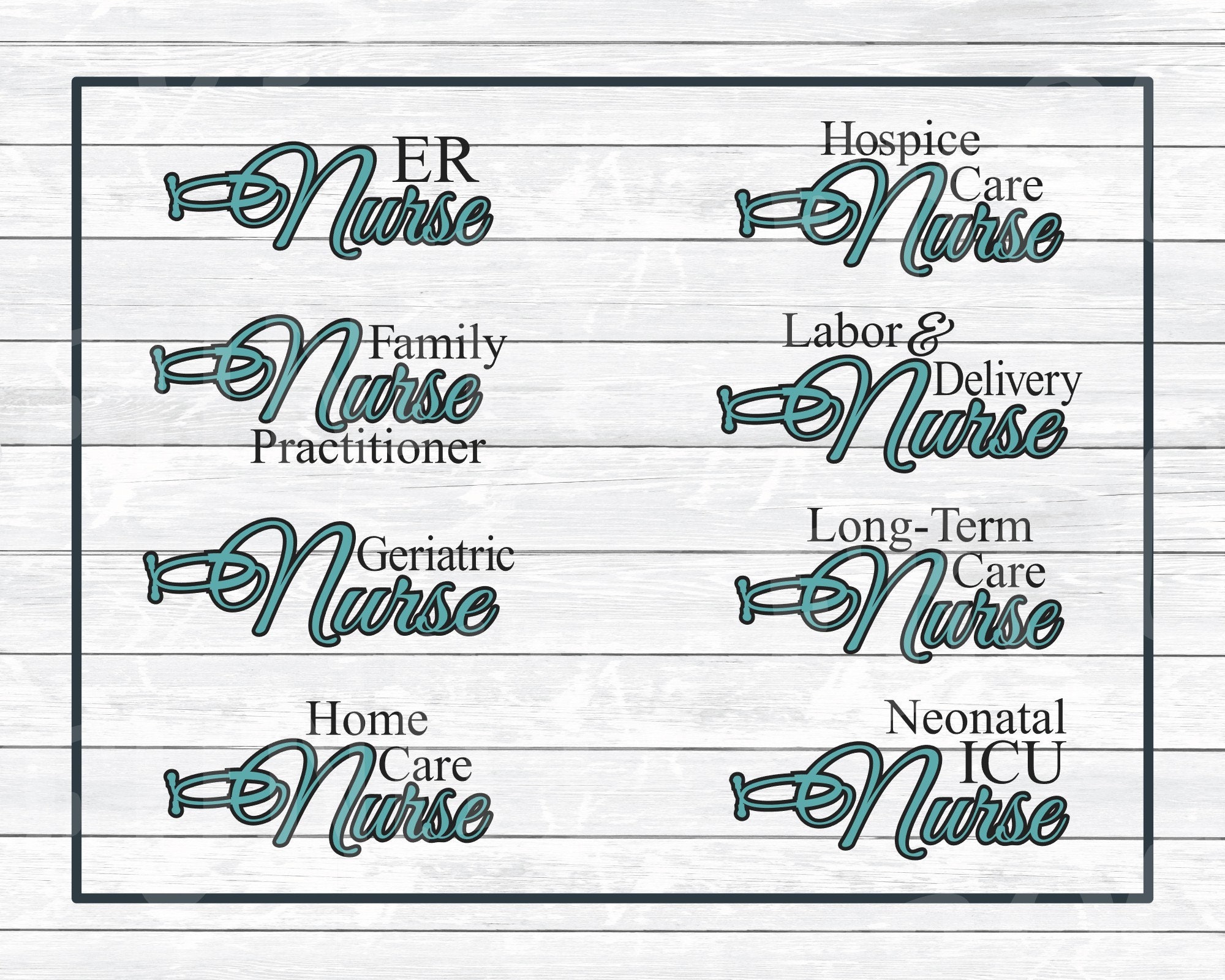 Nursing Titles Types of Nurses Design Bundle SVG Cut Files - Etsy