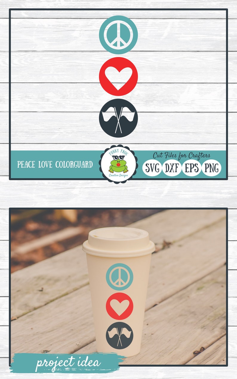 Peace Love Color Guard SVG Cut File for Crafters - Etsy