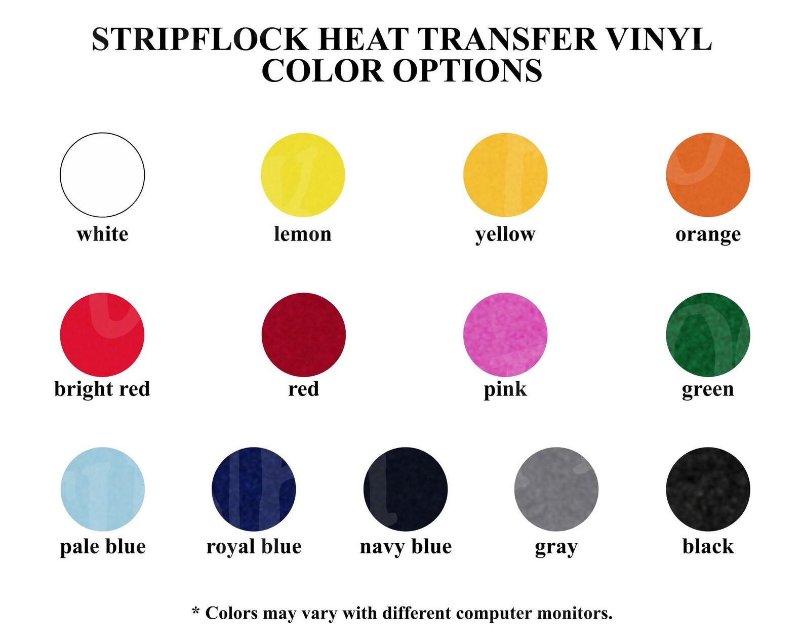 Heat Transfer Vinyl Color Options Chart Siser HTV Glitter | Etsy