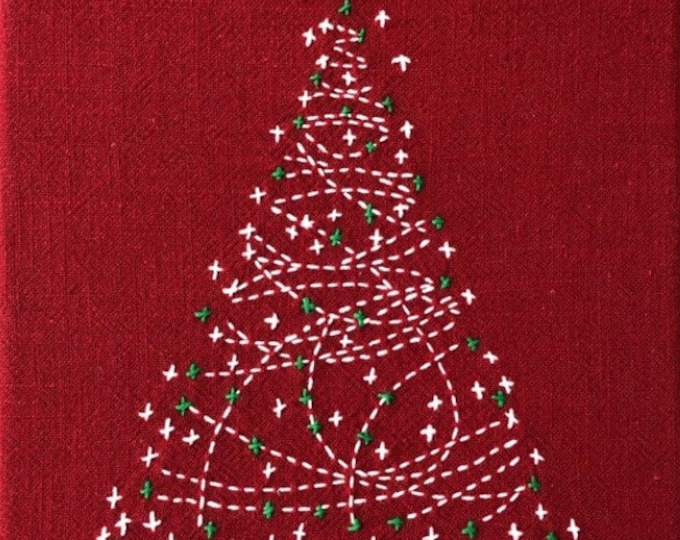 Bebe Bold Sashiko Pre-printed Wash-away Panel - Christmas Tree on ...