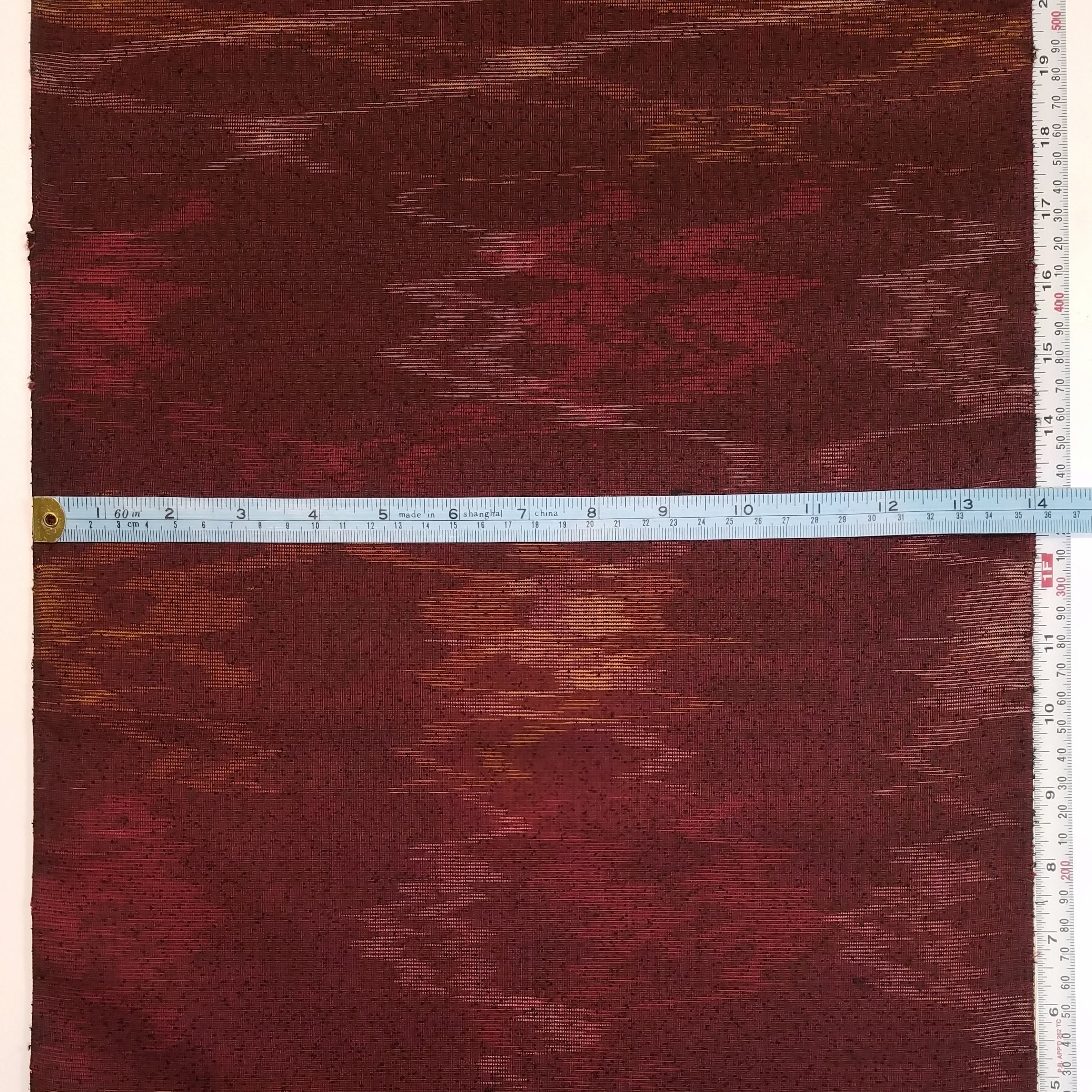 Vintage Japanese oshima tsumugi pongee kimono silk - Deep red with ...