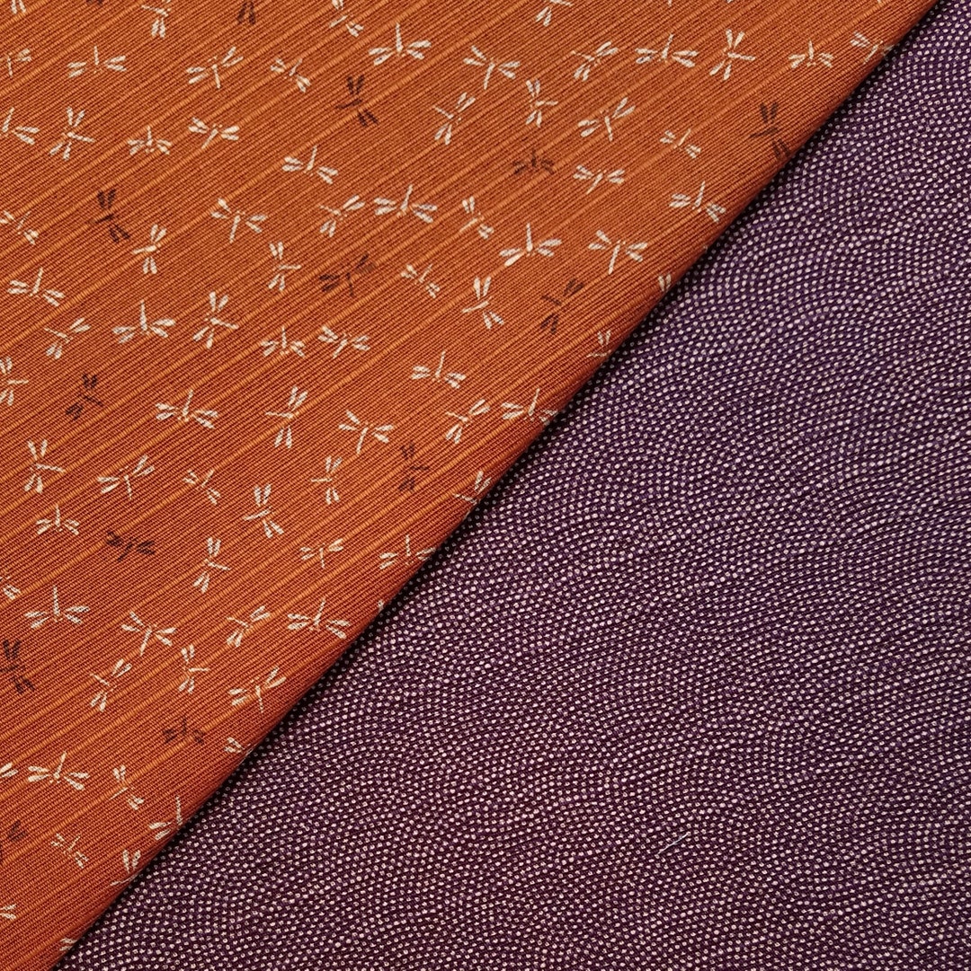 Sevenberry Japan Reversible Double Sided Dragonfly and Wave Dobby ...