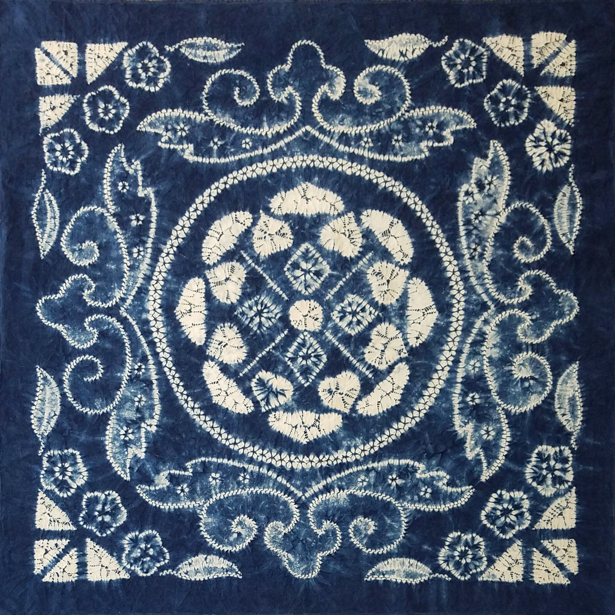 Large 34 inch (86 cm) Japanese cotton furoshiki cloth -blue and white ...