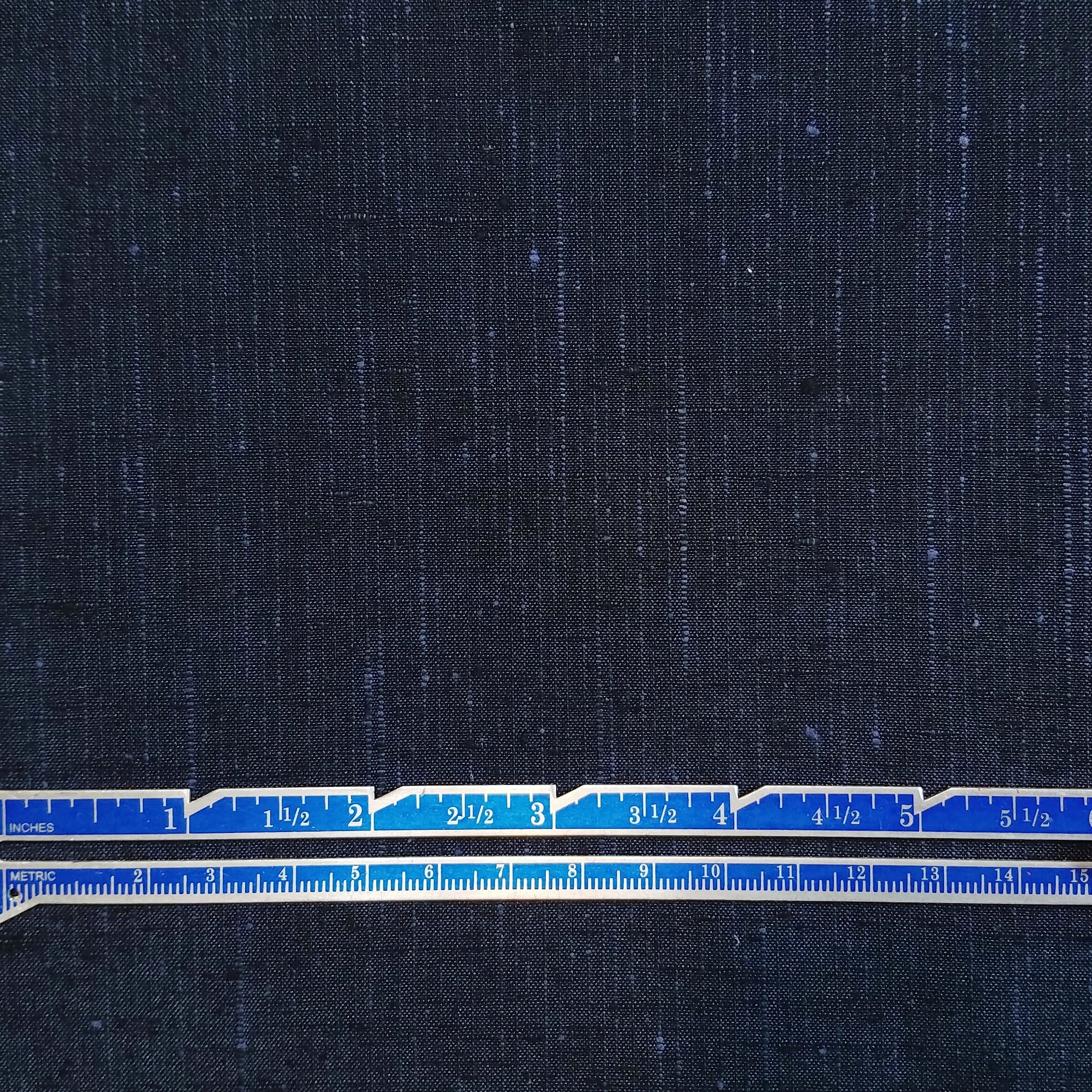 Deep Indigo blue tsumugi pongee kimono silk - by the yard
