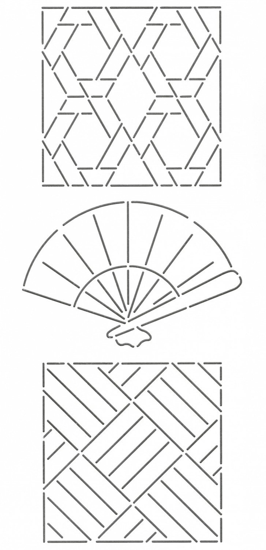 Quilting Creations "mini Sashiko Fan, Hexagon, Parquetry" Sashiko ...