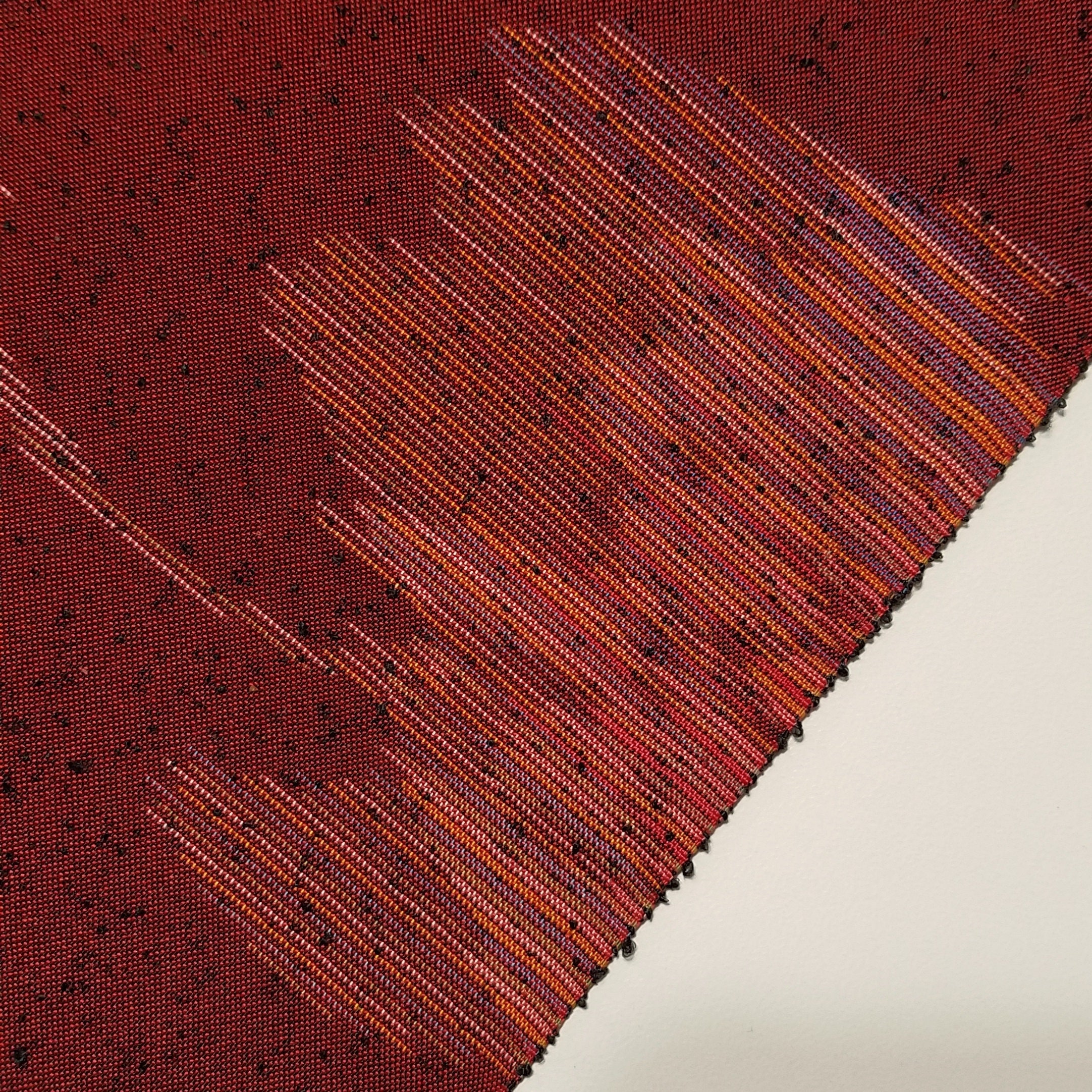 Vintage Japanese oshima tsumugi pongee kimono silk - Deep red with ...