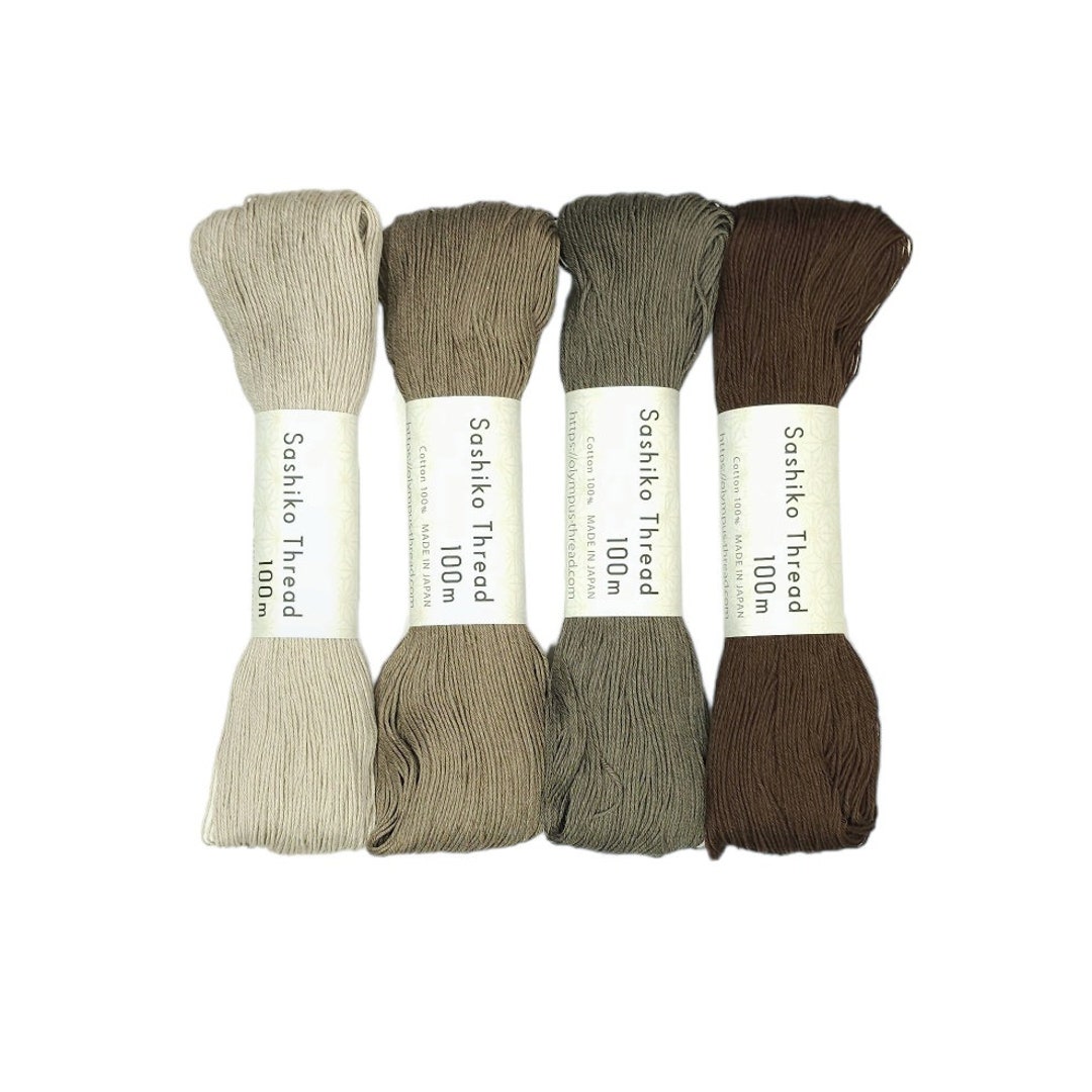 New Taupe, Brown and Gray Hued Olympus Sashiko Threads - 100 Meter ...