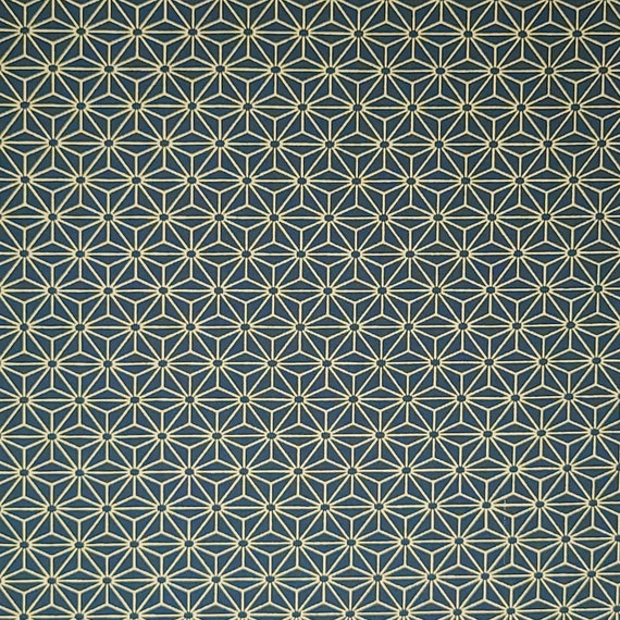 Yamaoka Japan Blue Green Hemp Leaf Asanoha Pattern Cotton | Etsy
