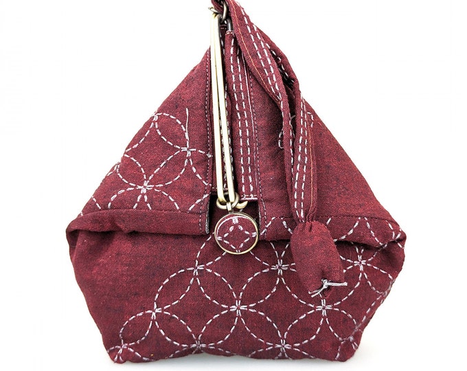 NEW Color QH Textiles Sashiko Slide Clasp Purse Kit With Burgundy Yarn ...