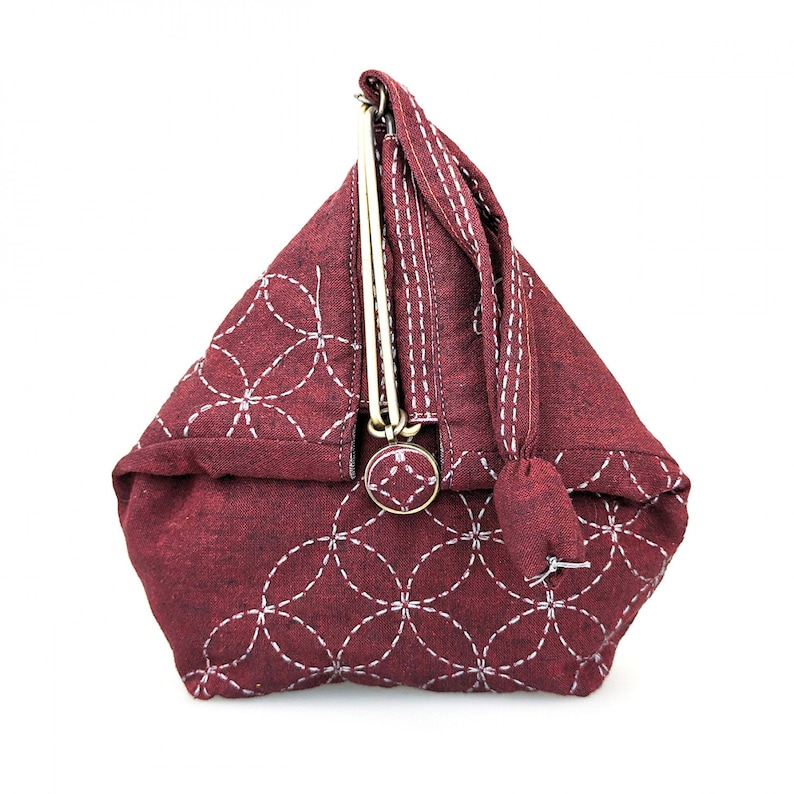NEW Color QH Textiles Sashiko Slide Clasp Purse Kit With Burgundy Yarn ...